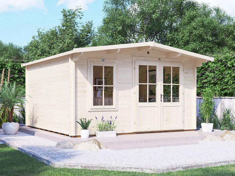 בקתת עץ אטום למים 4X4 מטר עובי 45 מ''מ Dunster House Rhine