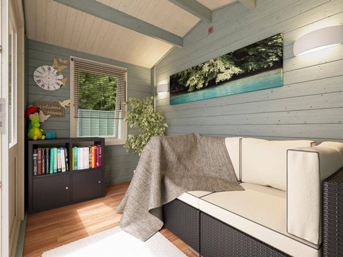 בקתת עץ אטום למים 4X4 מטר עובי 45 מ''מ Dunster House Rhine