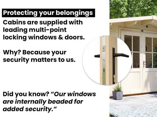 בקתת עץ אטום למים 4X4 מטר עובי 45 מ''מ Dunster House Rhine