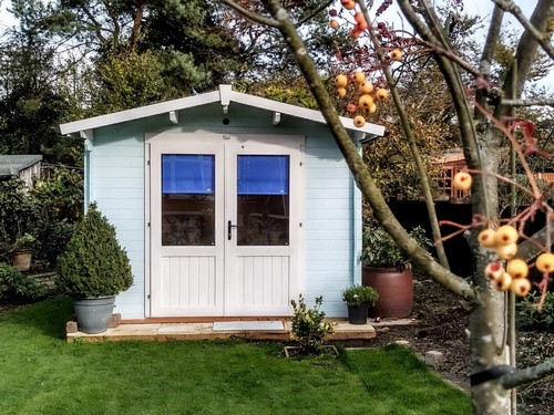 בקתת עץ אטום למים 4X4 מטר עובי 45 מ''מ Dunster House Rhine