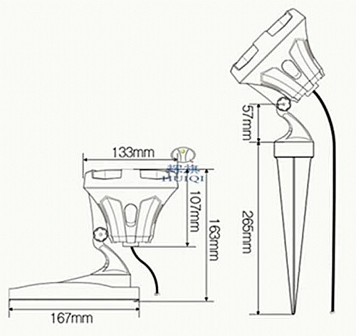 תאורה לד LED להתקנה בגינה או בבריכה תת מימית צבעונית HUIQI HQ48 1.7W