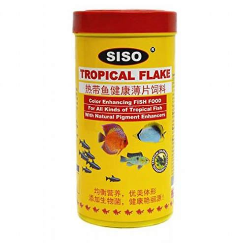 מזון דגים נוי דפים פלייקס לדגים טרופיים 250 מ''ל SISO TROPICAL FLAKE 250 ml